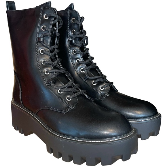 JustFab | Shoes | Jf Eletra True Lace Up Combat Boots Nwt | Poshmark